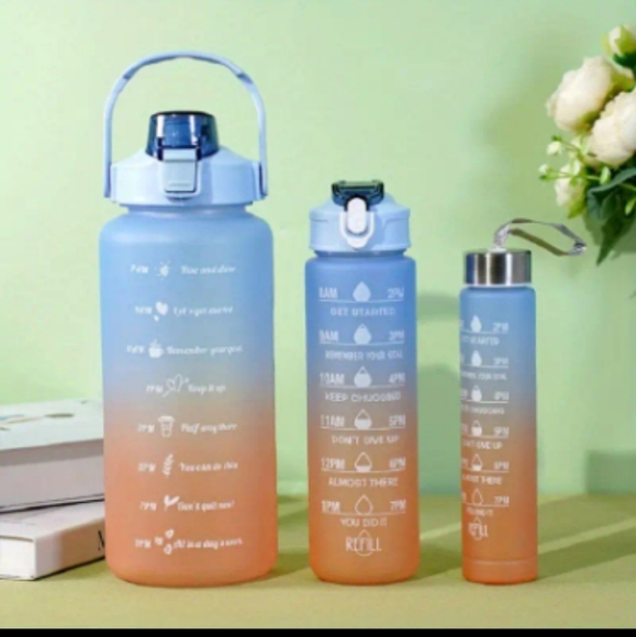 unbranded | Other | 3 Pcs Motivation Water Bottles All 3 In One Bottle ...